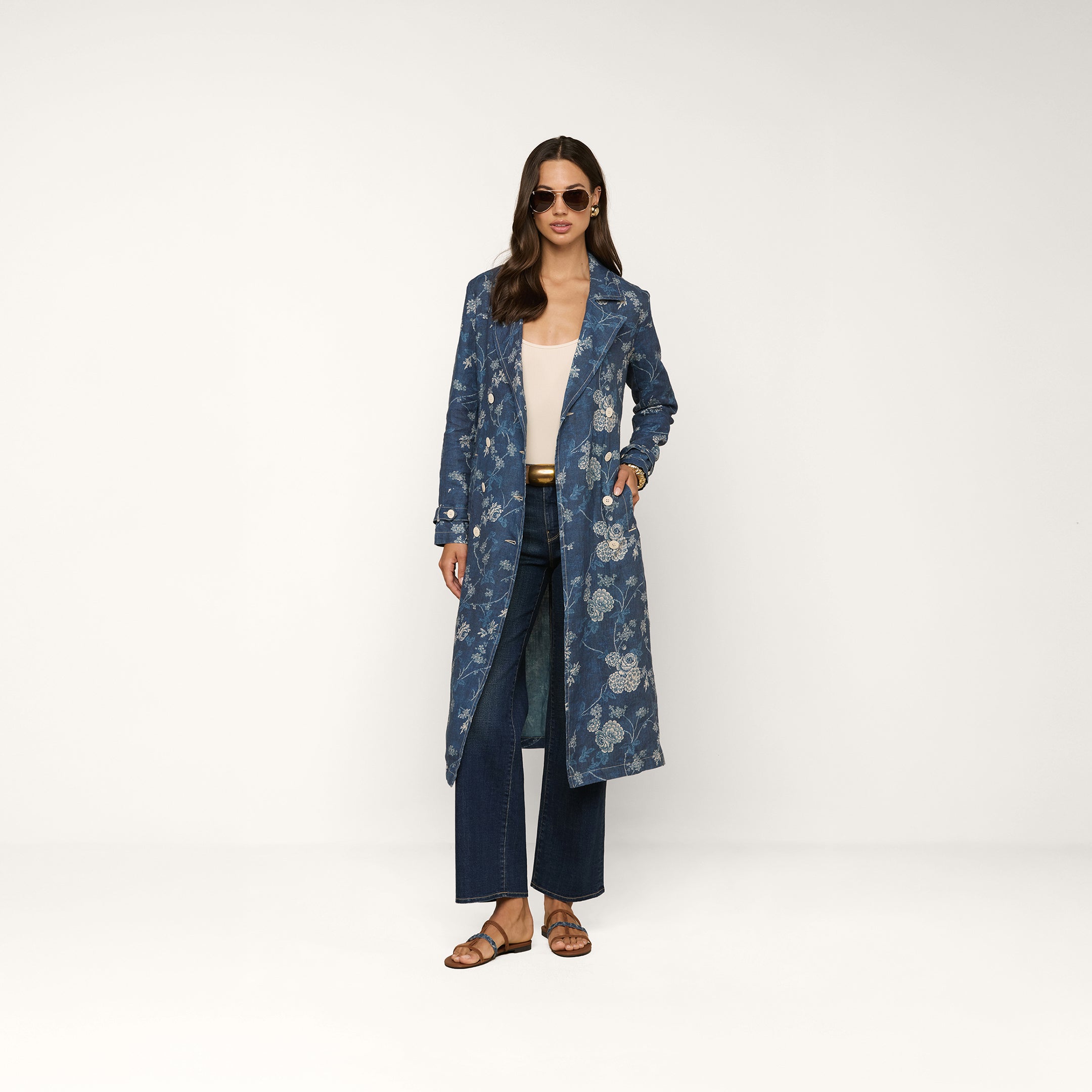 L'AGENCE L'AGENCE Bradley Linen Trench Coat